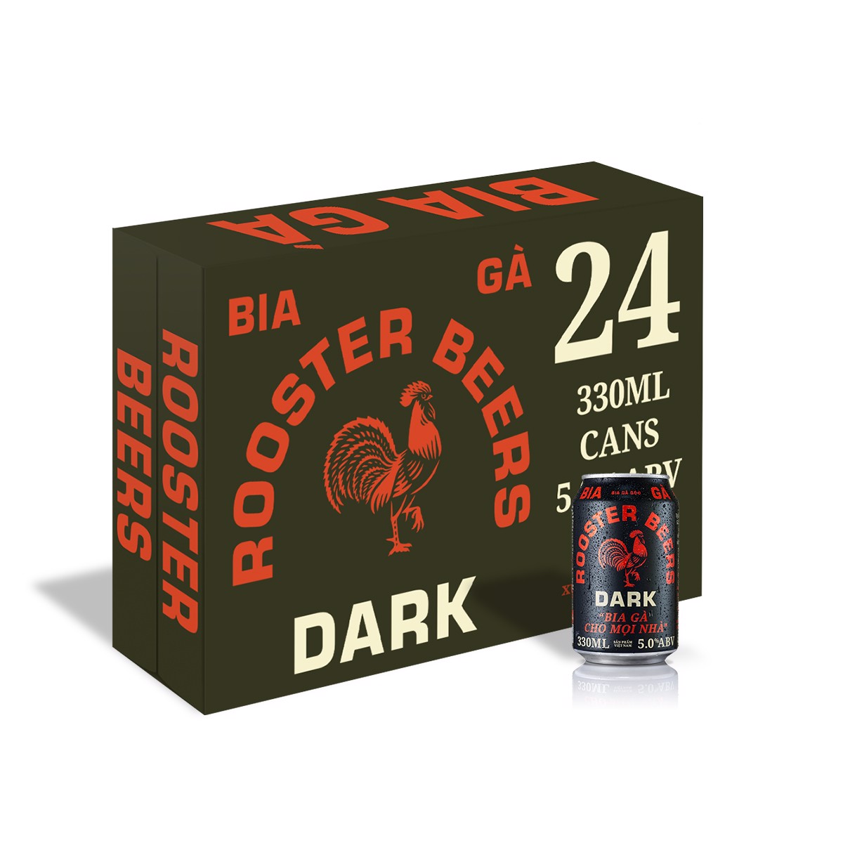 [Tặng 2 Lon ]Rooster Beers Dark - Thùng 24 Lon (330ml) - CÔNG TY CỔ ...